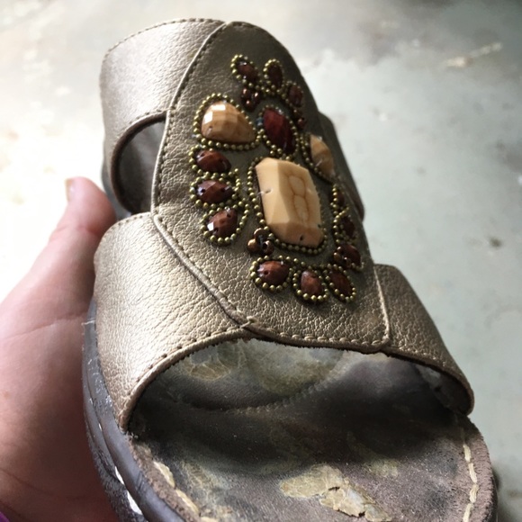 Natural Soul | Shoes | Natural Soul Gold Beaded Sandals Size 85 Or 9 ...